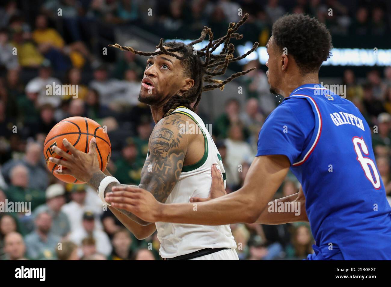 WACO, TX - FEBRUARY 01: Baylor Bears guard Jayden Nunn (2) has his hair ...