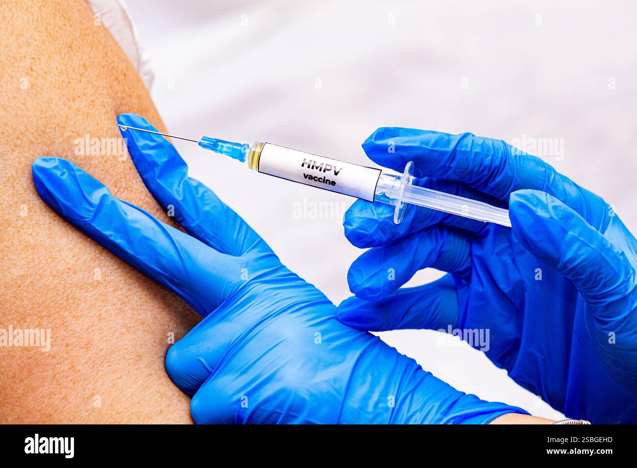 Picture on a hospital background with an old woman in an armchair being ...
