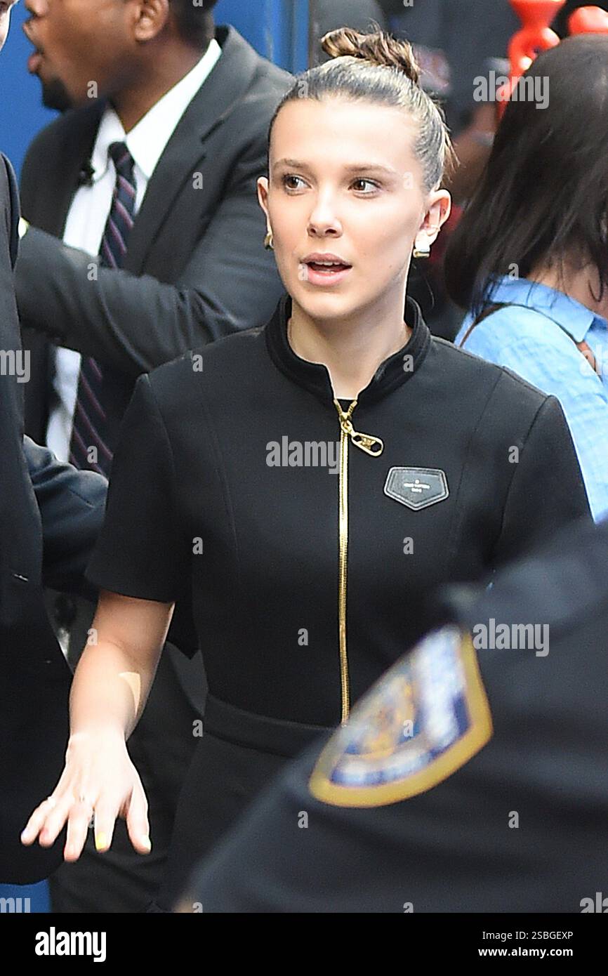 Millie Bobby Brown leaving a taping of Good Morning America in Times ...