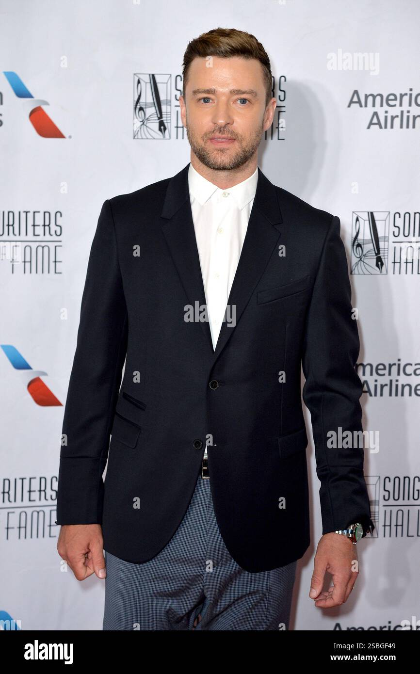 Justin Timberlake attending arrivals for Songwriters Hall of Fame ...