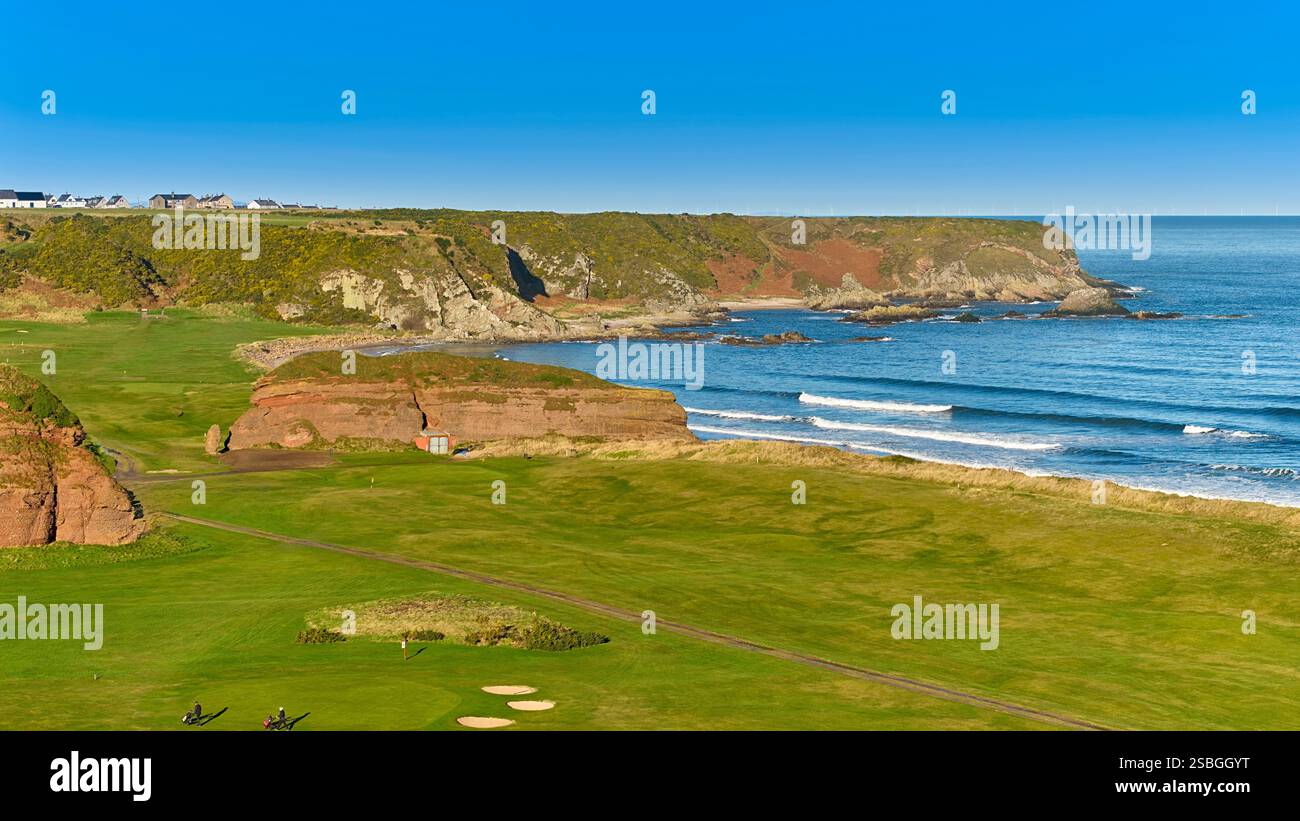 Cullen Moray Scotland the golf course looking towards Portknockie and ...