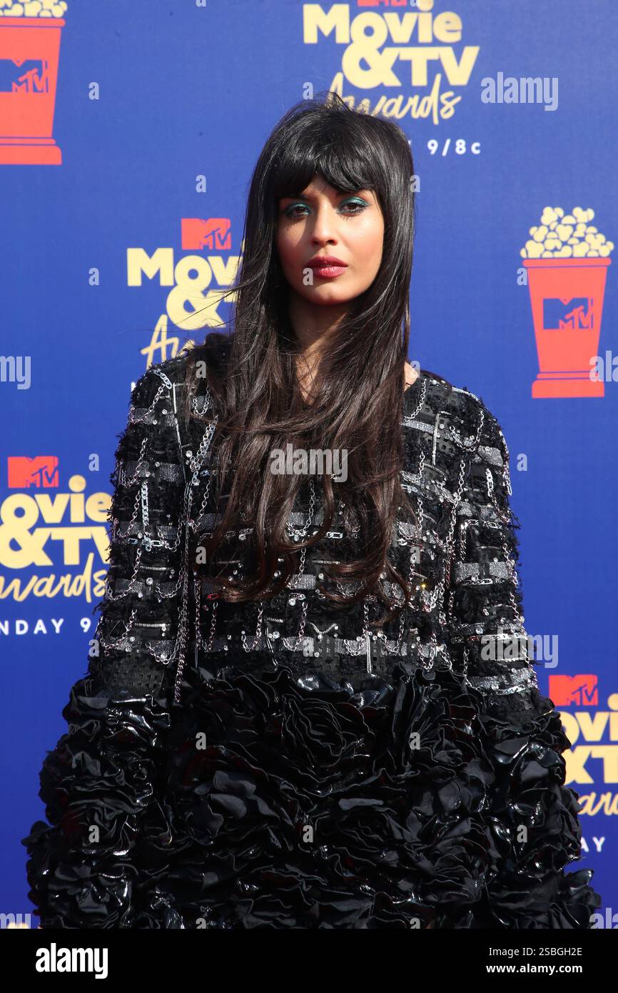 Jameela Jamil at the MTV Movie & TV Awards, Arrivals, Barker Hangar ...