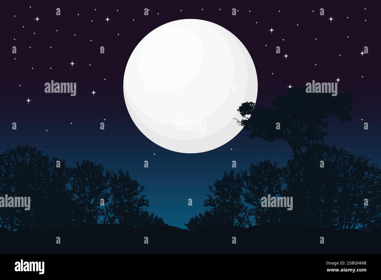 Starry sky silhouette Stock Vector Images - Alamy