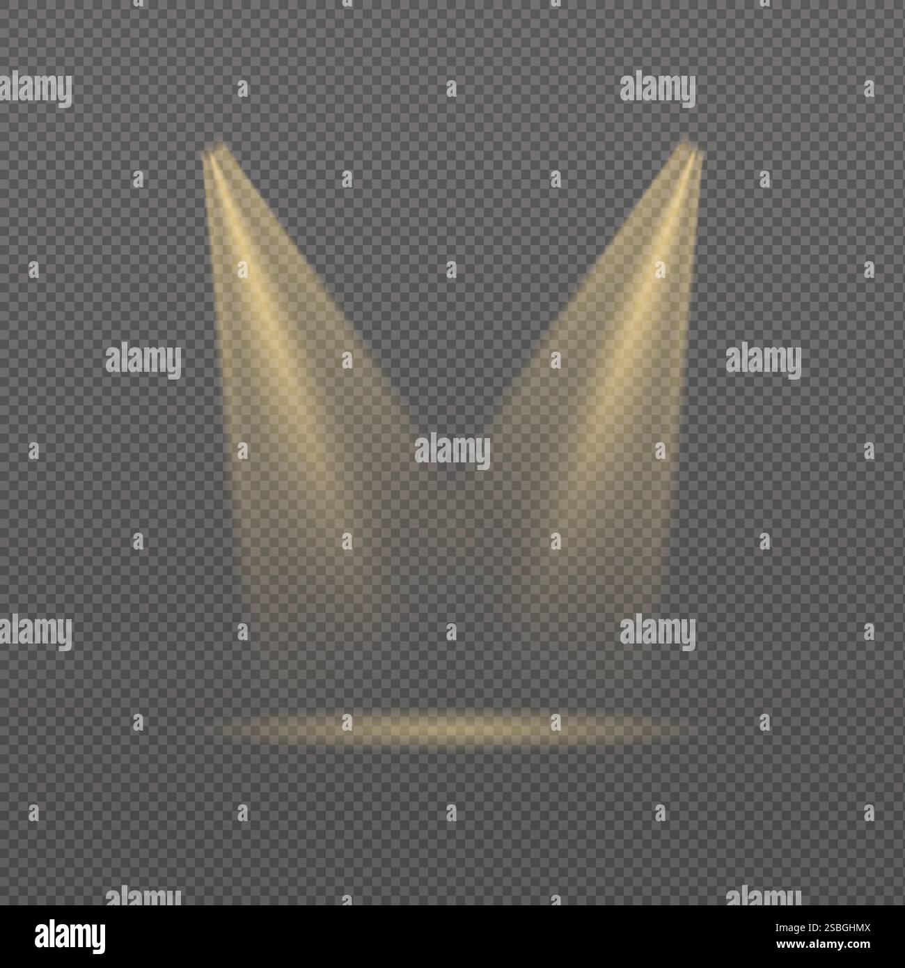 ellow spotlight. Light effect vector on transparent background Stock ...