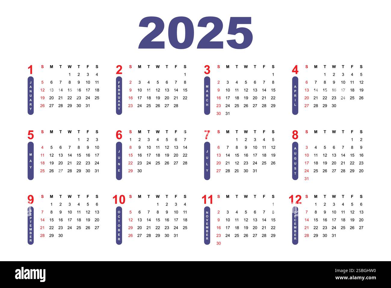 Calendar layout design 2025 with Indonesia National Holidays and ...