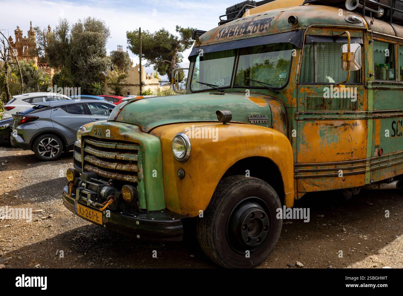 Old school bus repurposed to travel camper van vintage old timer ...