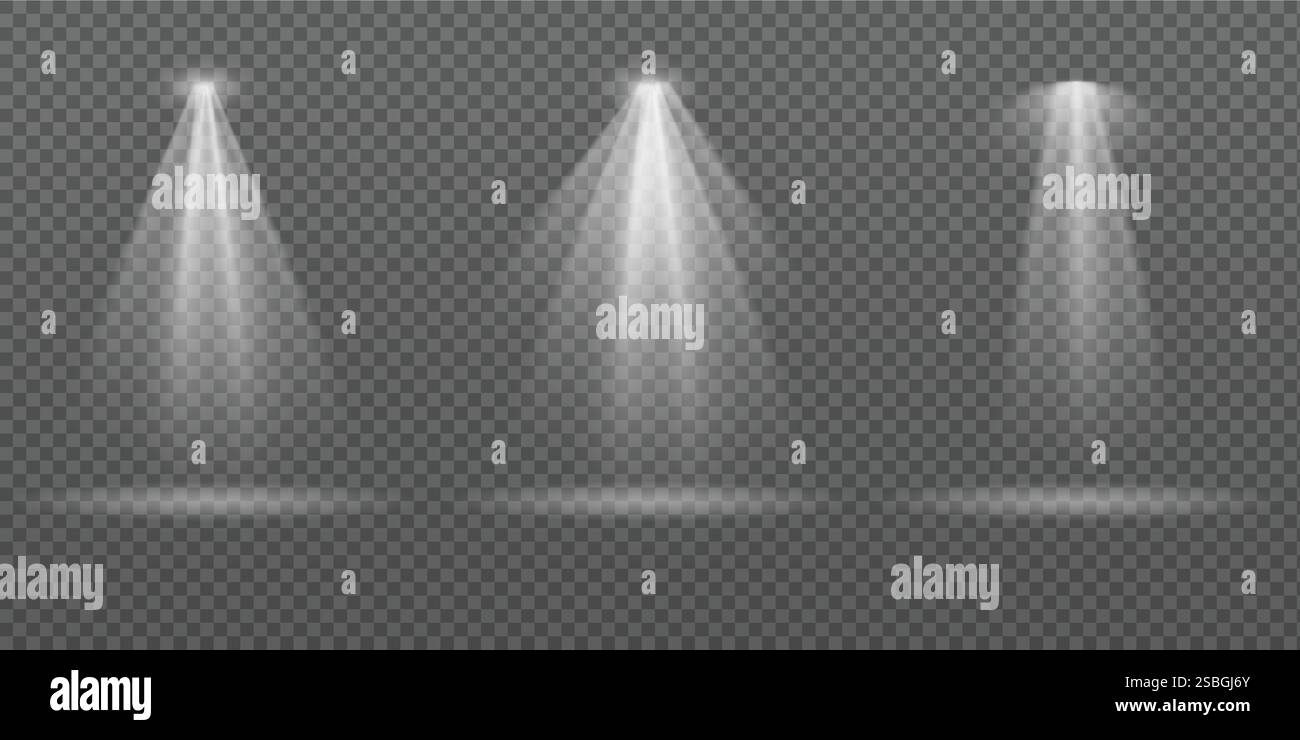 White spotlight with glowing sparkle on transparent background Stock ...