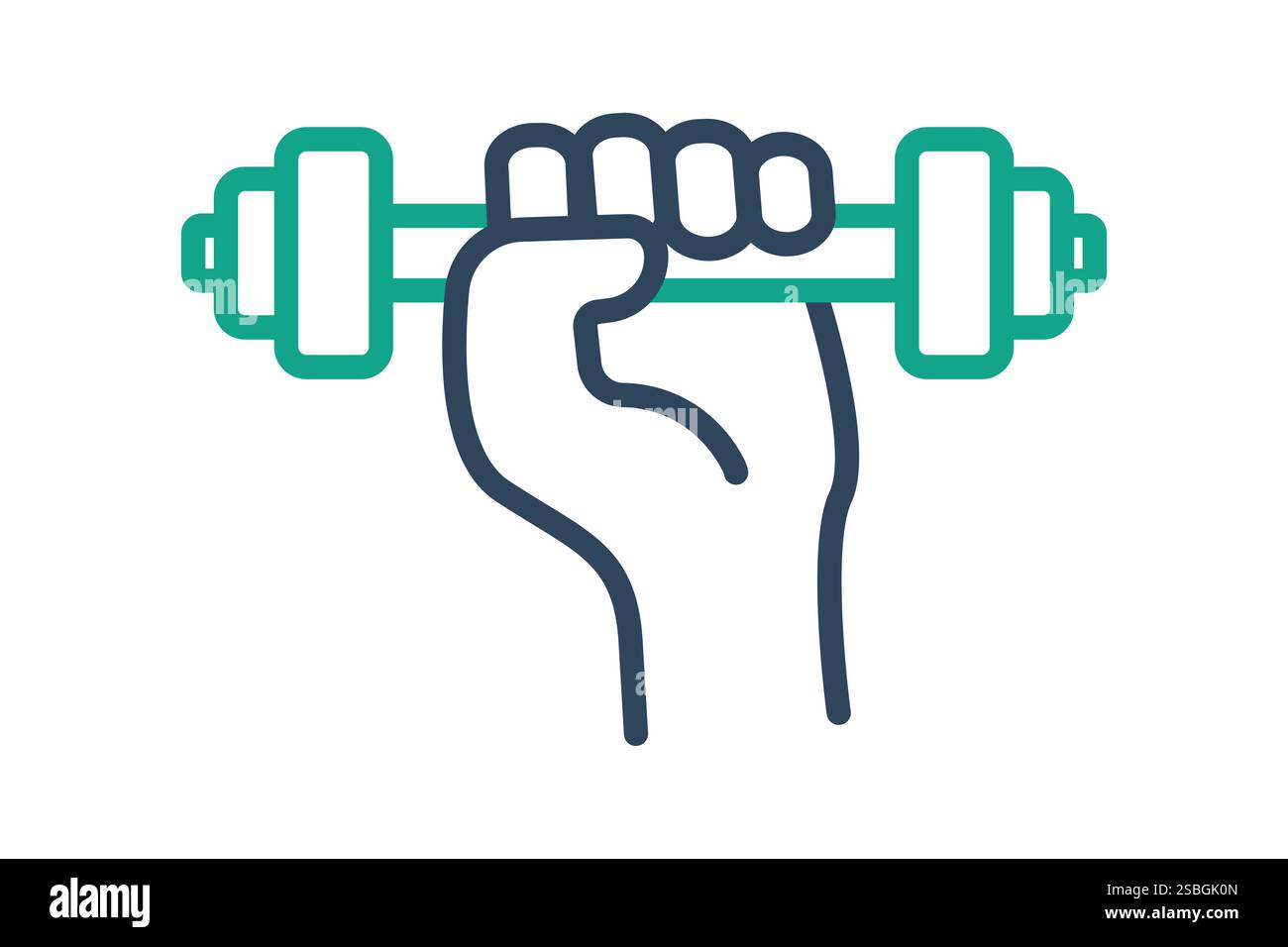 Gym icon. line icon style. hands holding dumbbell. icon related to and ...