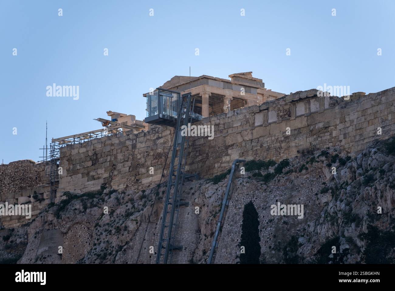 Acropolis of Athens Greece and Erechtheion, Caryatid Porch. Modern ...