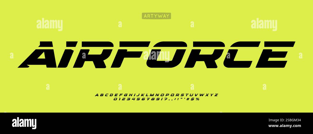 Airforce sports alphabet, sharp dynamic letters, bold speed font for ...