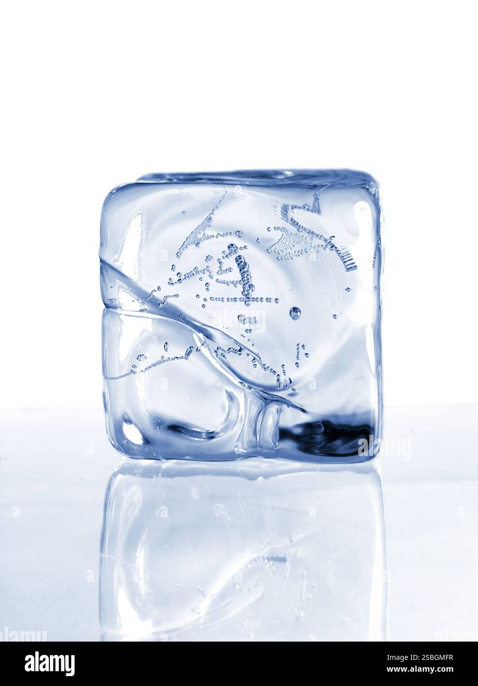 Melted ice cubes on white background Stock Photo - Alamy