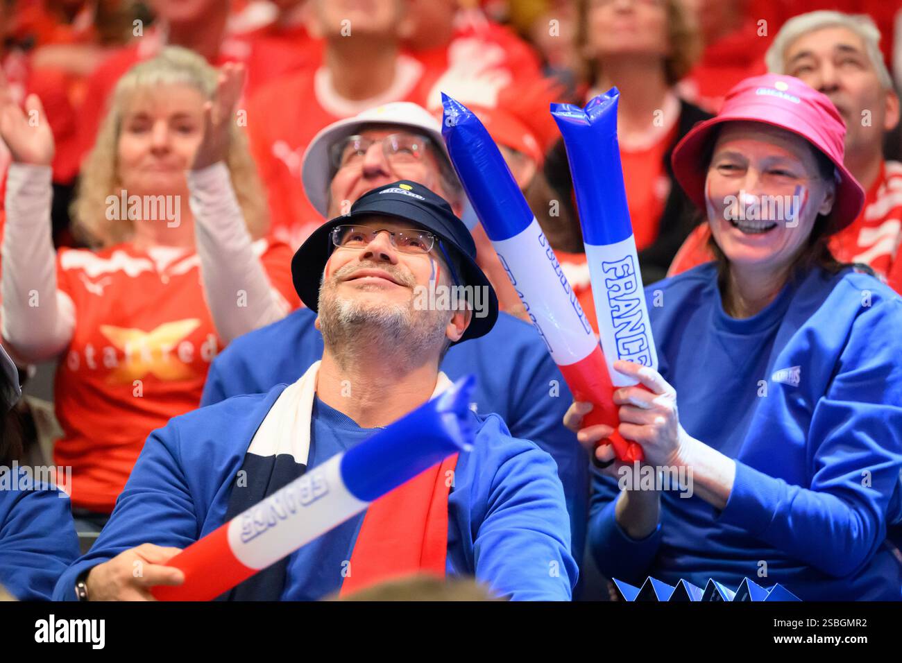 Oslo, Norway. 02nd Feb, 2025. French handball fans seen at the 2025 IHF ...