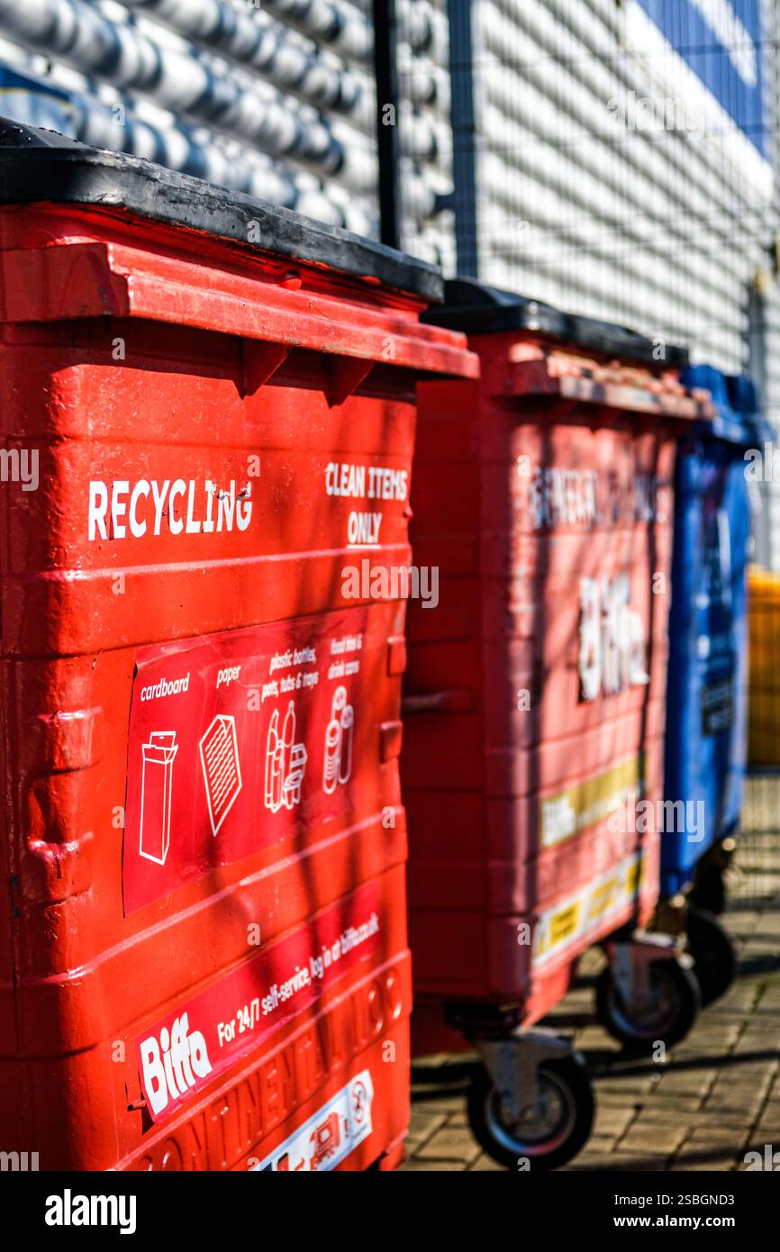Waste Recycling Bins Close Up With No People February 02 2025 Stock ...