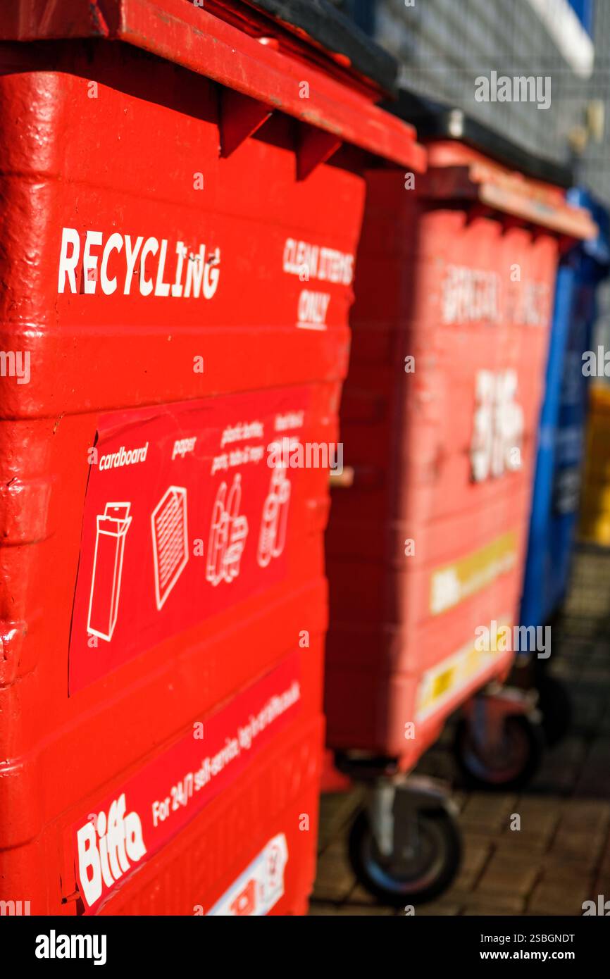 Waste Recycling Bins Close Up With No People February 02 2025 Stock ...