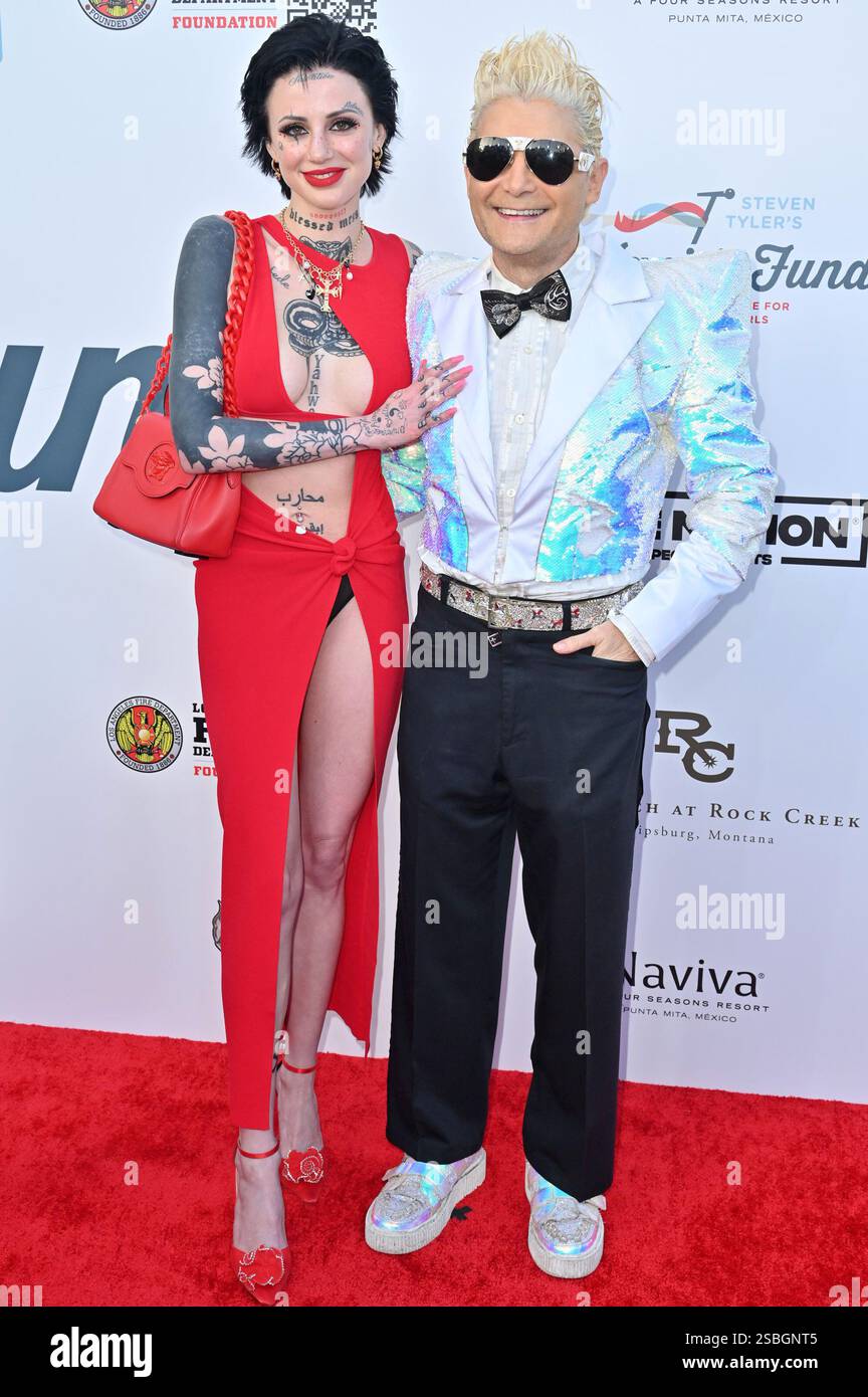 Los Angeles, USA. 2, February, 2025. Pictured left to right, Adrien ...