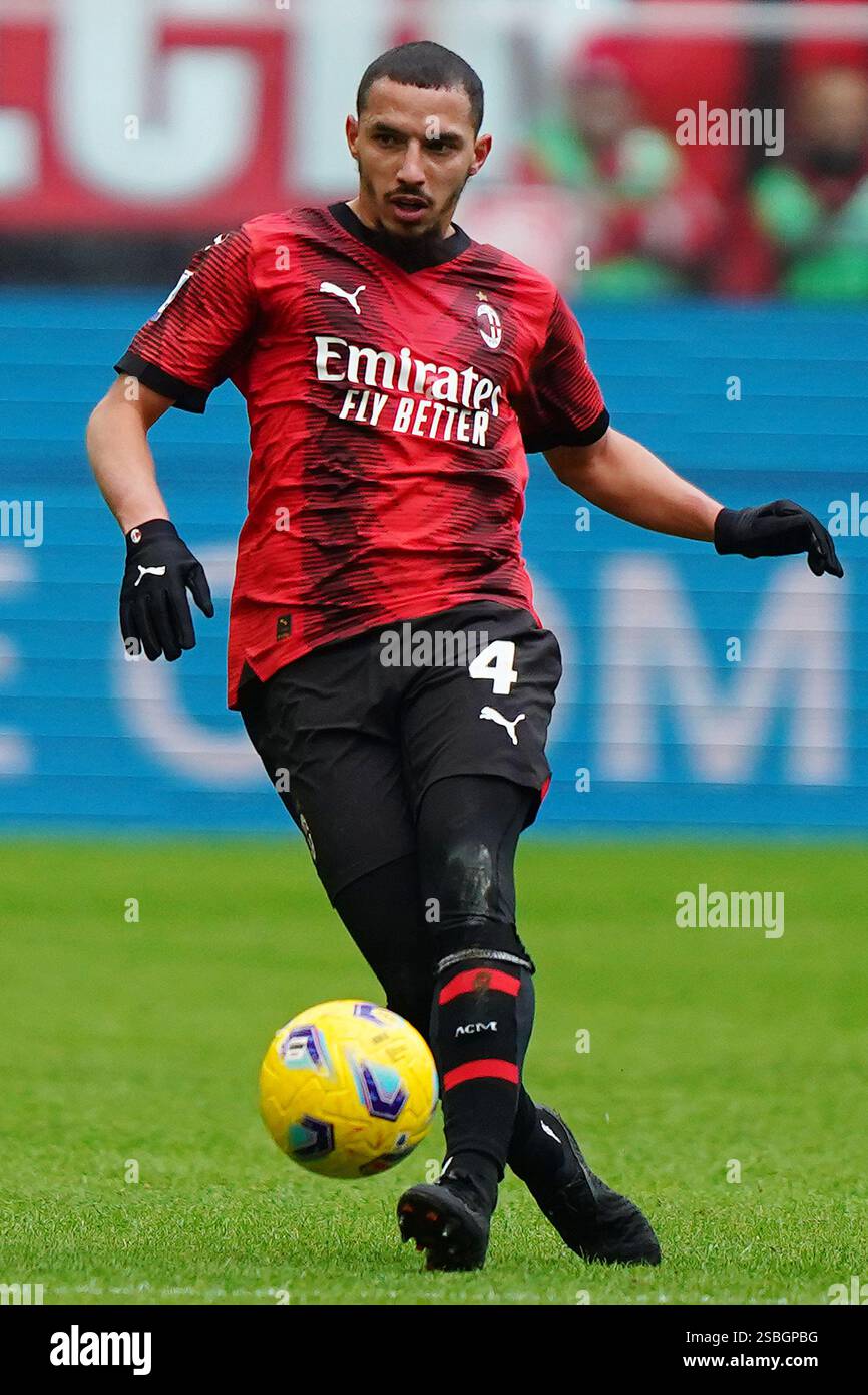 AC Milan's Ismael Bennacer in action during the Serie A soccer match ...
