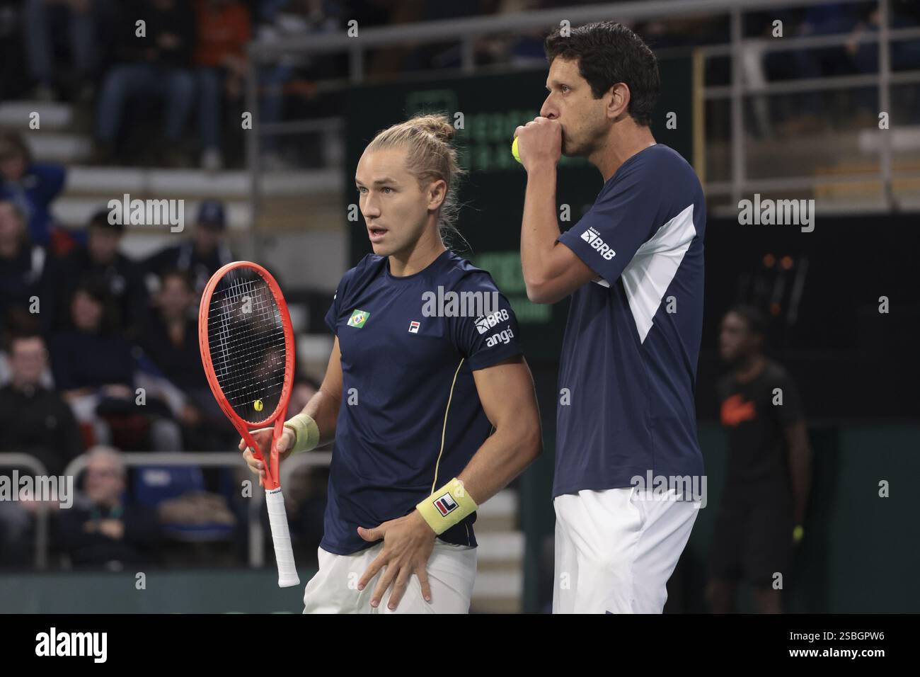 Rafael Matos and Marcelo Melo of Brazil during day 2 of the Davis Cup ...