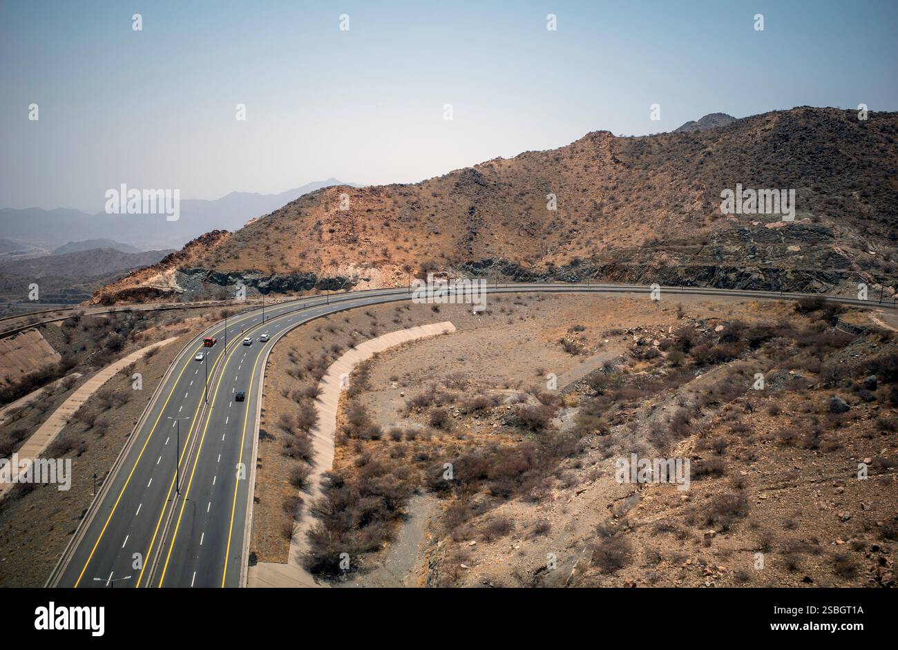 Aerial view of Al Hada Road, Taif City, near Mecca, Saudi Arabia Stock ...
