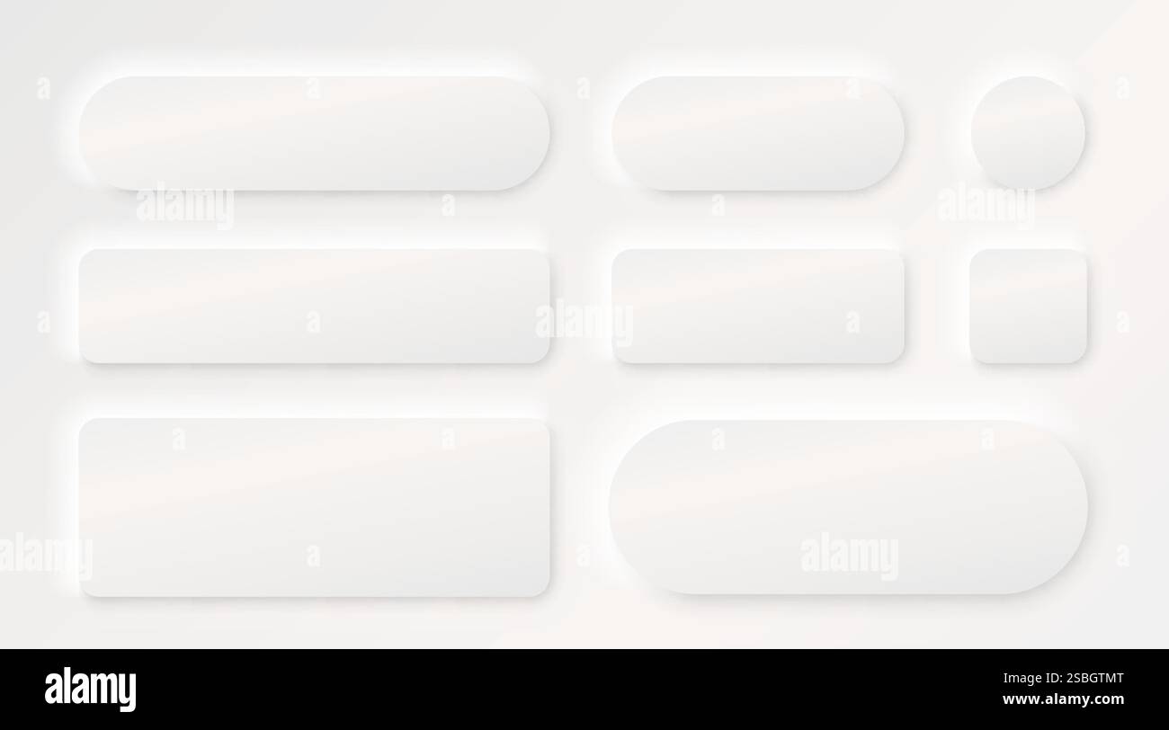 Frame button, white color set, minimal label message. Vector Stock ...