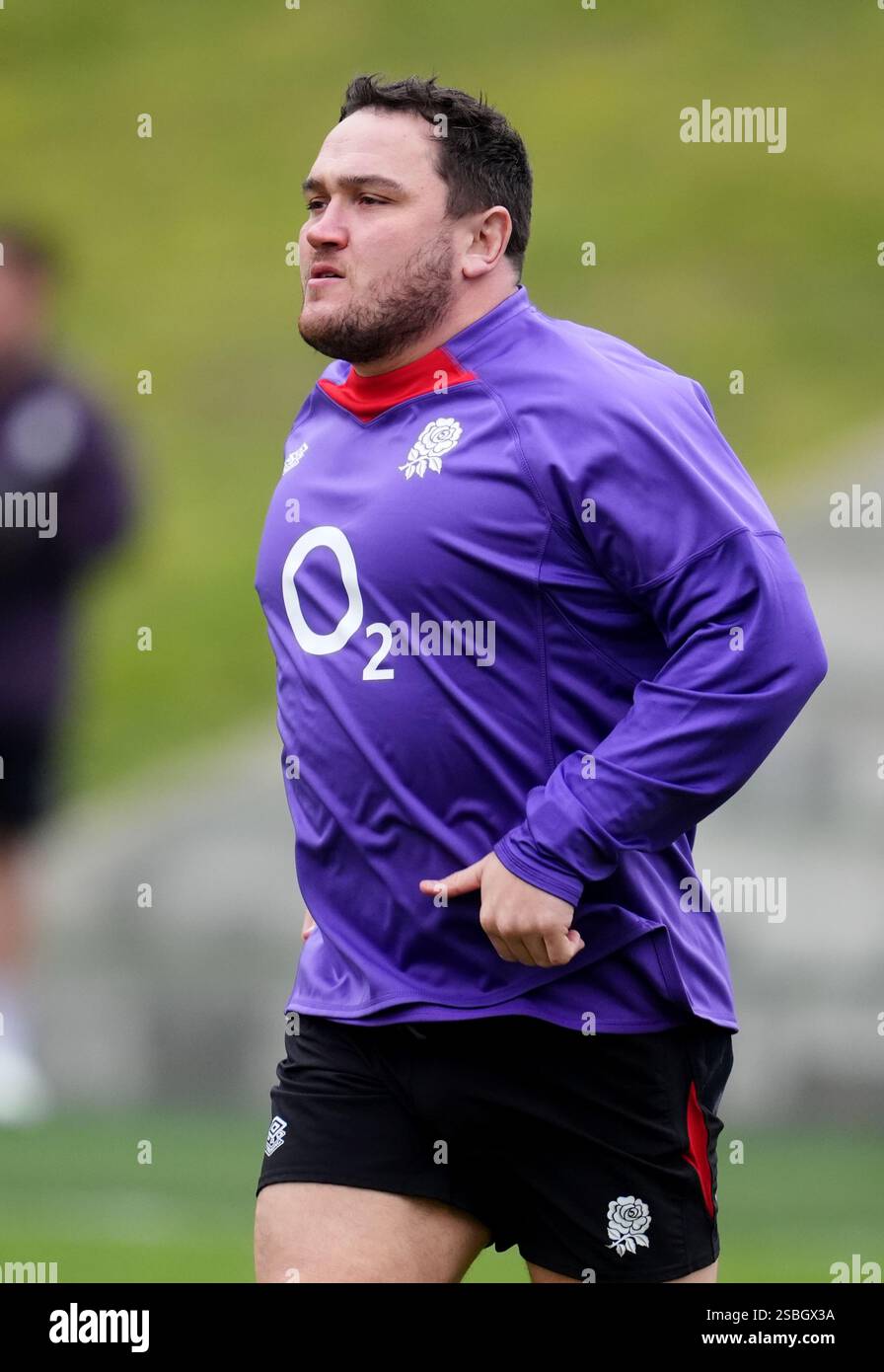 England's Jamie George during a training session at the Honda England ...