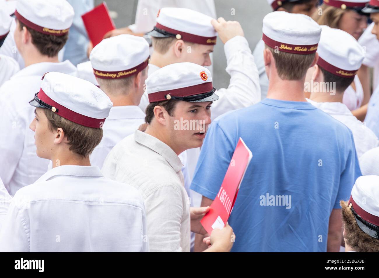 Crown Prince Christian (R) seen during his graduation ceremony at ...