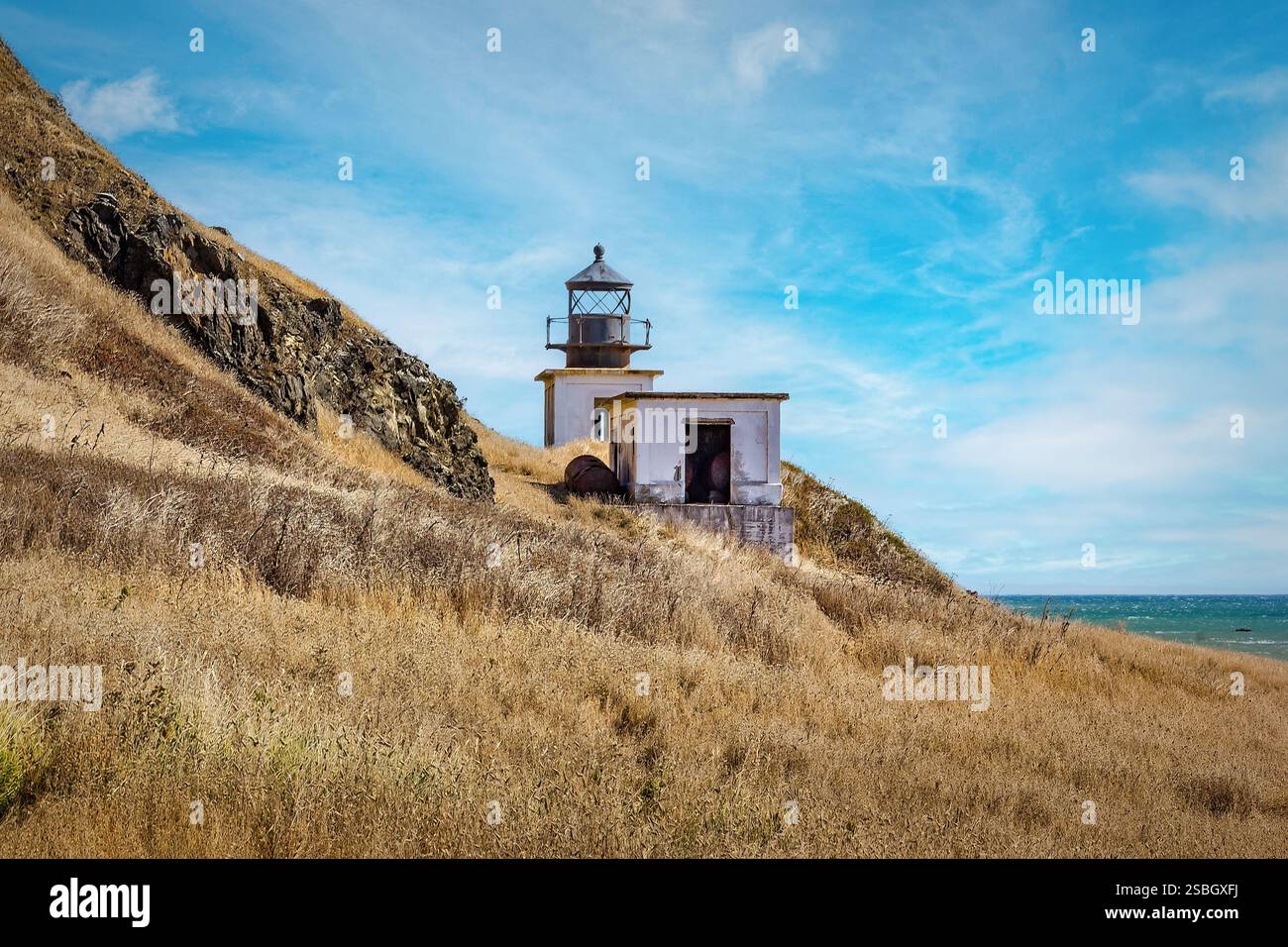 The Punta Gorda lighthouse on the lost coat in California Stock Photo ...