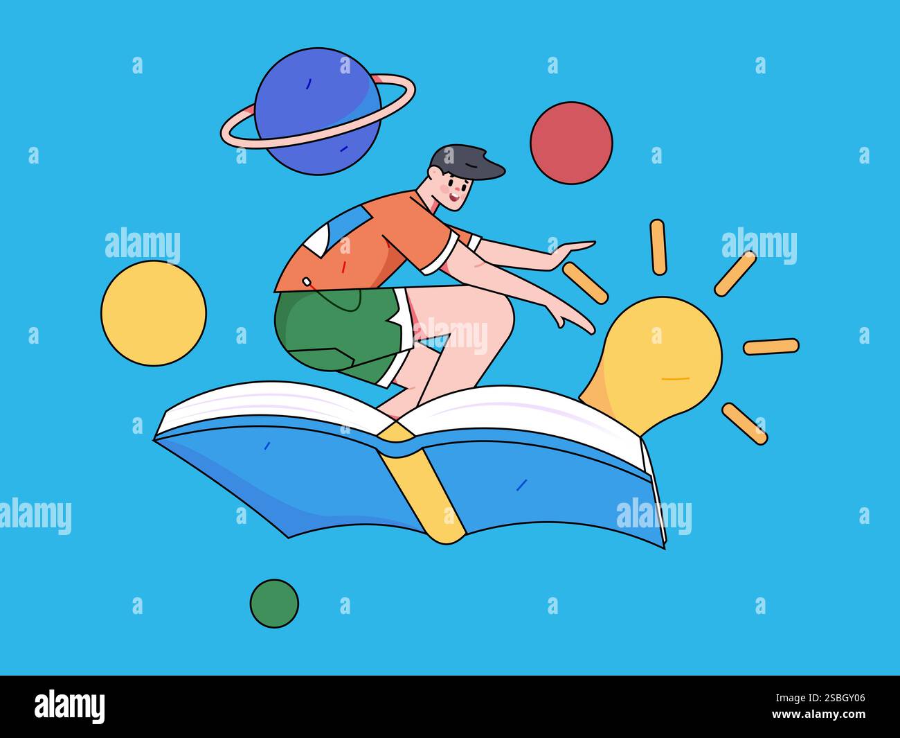 Character reading quietly vector concept operation hand drawn ...