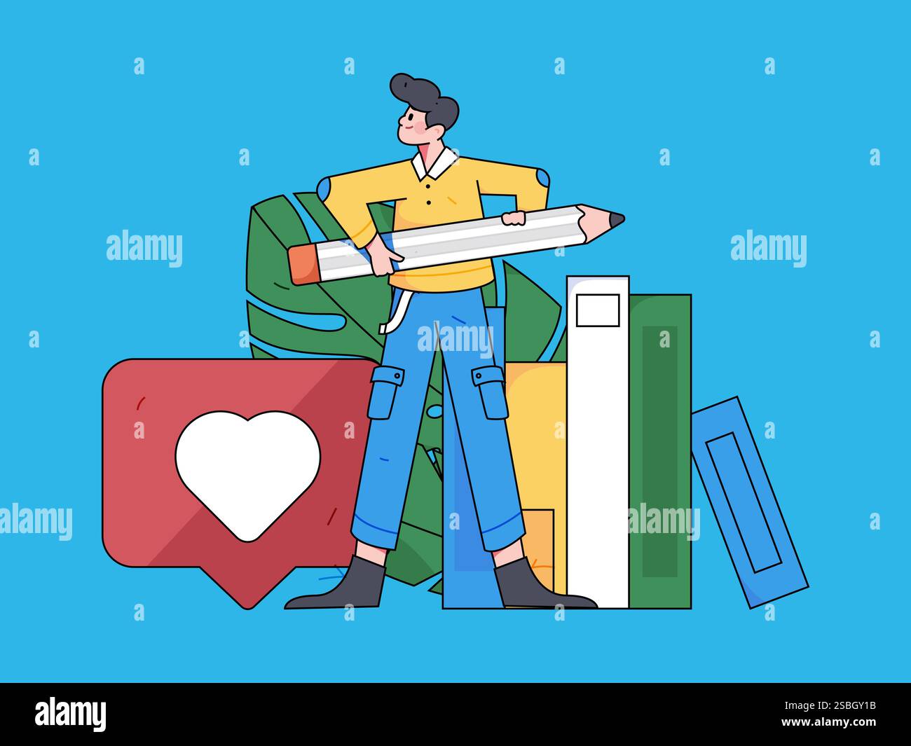 Character reading quietly vector concept operation hand drawn ...