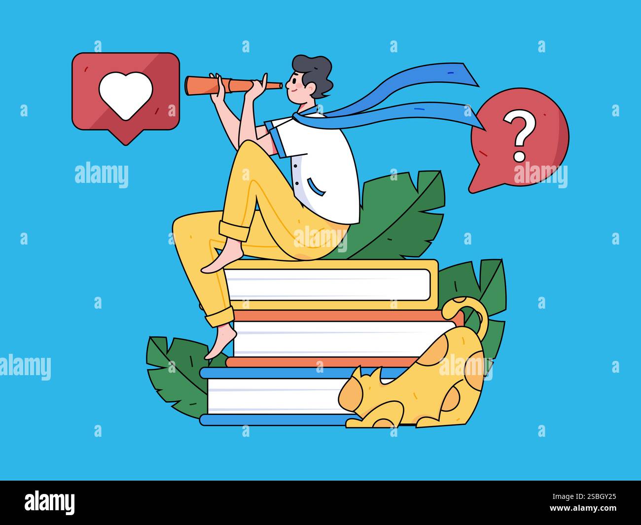 Character reading quietly vector concept operation hand drawn ...