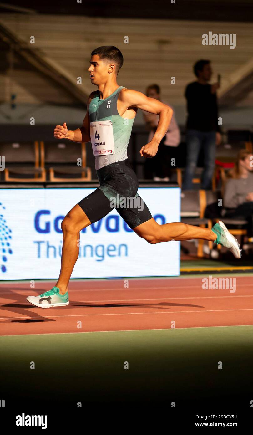 Erfurt, Deutschland. 31st Jan, 2025. 800m-Sieger Mohamed Attaoui (ESP/Spanien); Sparkassen ...