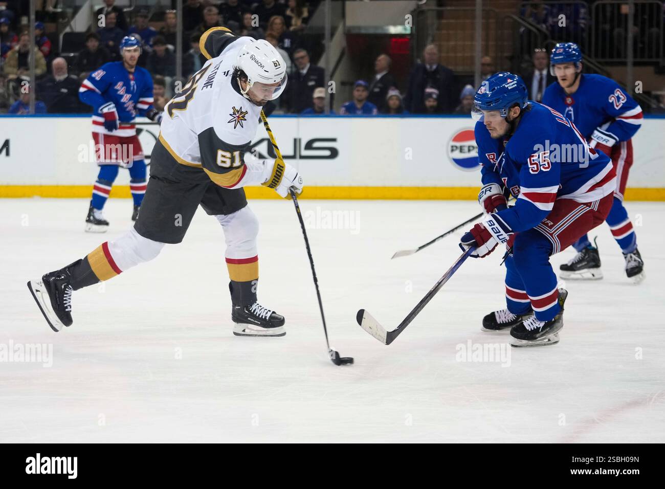 Vegas Golden Knights right wing Mark Stone (61) shoots the puck past ...