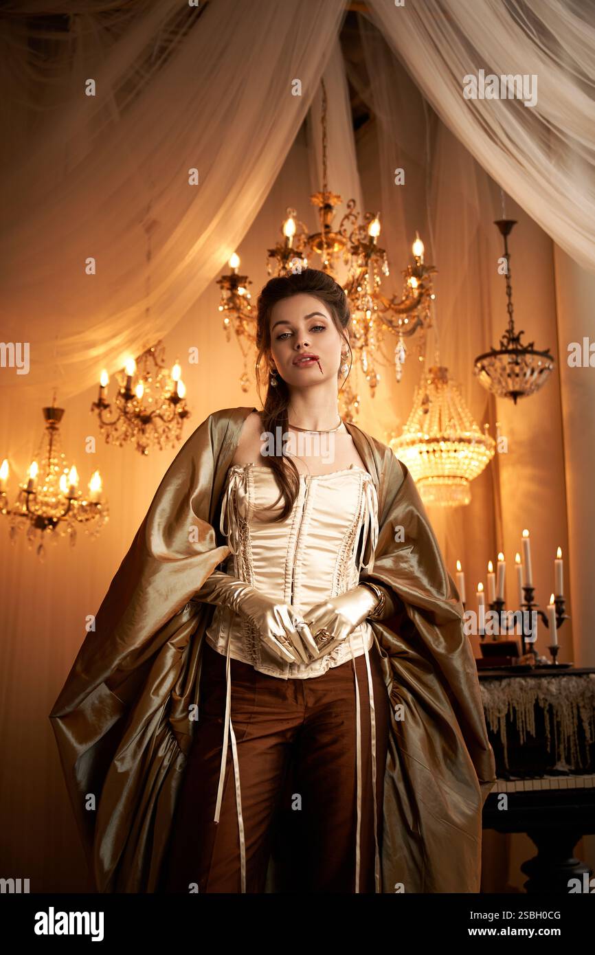 Elegantly in opulent attire hi-res stock photography and images - Alamy