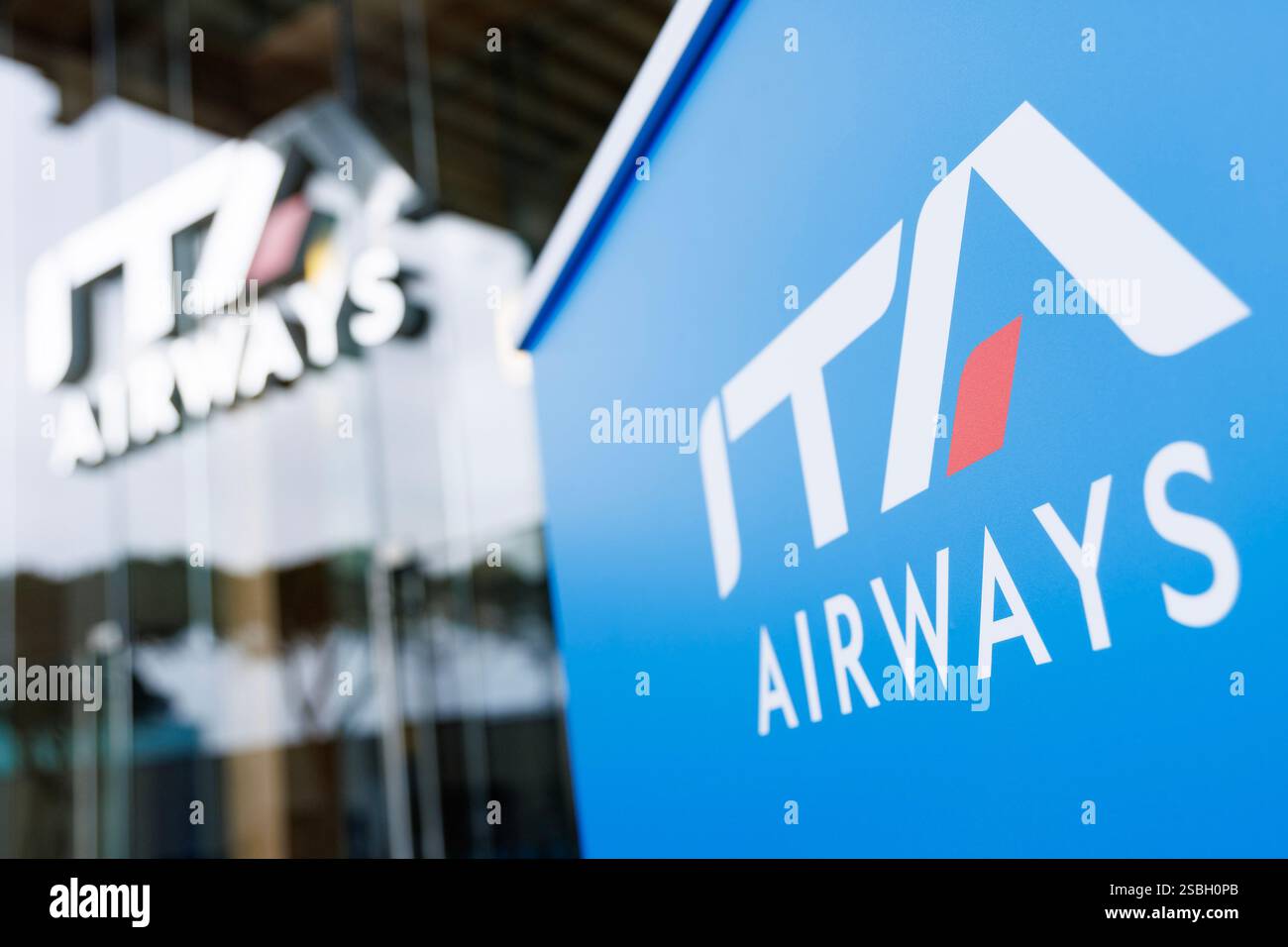 Roma, Italia. 03rd Feb, 2025. Il logo di Ita Airways in occasione della ...
