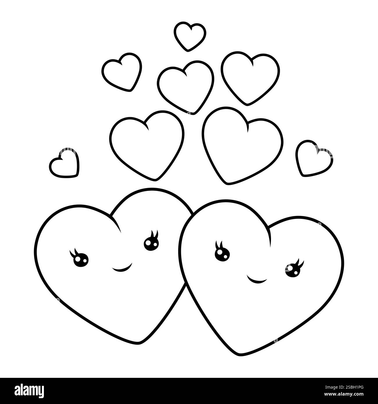 Hearts with love Black and White Stock Photos & Images - Alamy