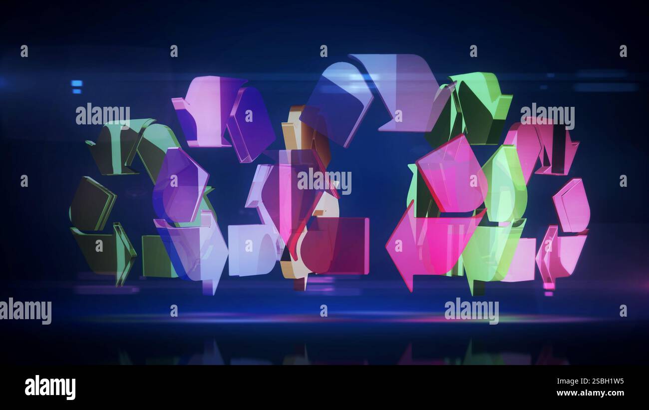 Recycling ecology environment and waste segregation symbol. Abstract ...