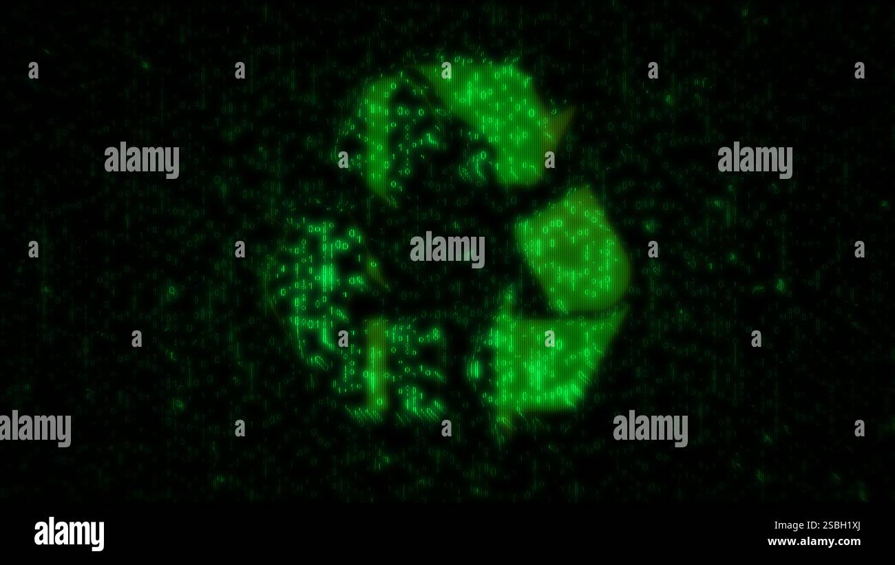 Recycling ecology environment and waste segregation symbol matrix style ...
