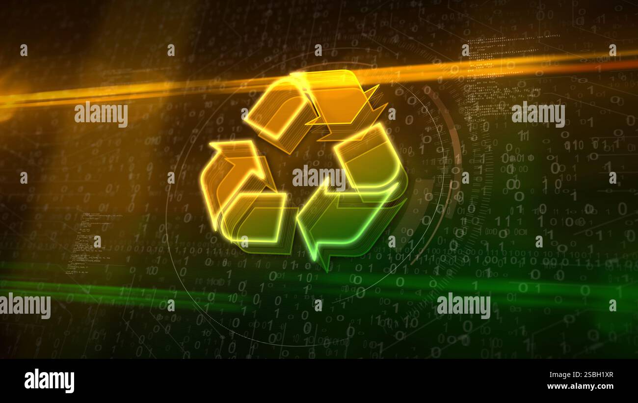 Recycling ecology environment and waste segregation symbol. Abstract ...