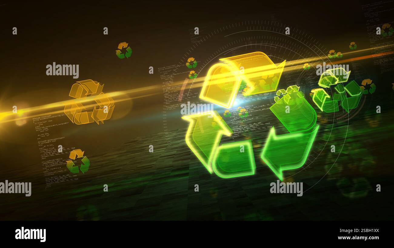 Recycling ecology environment and waste segregation symbol. Abstract ...