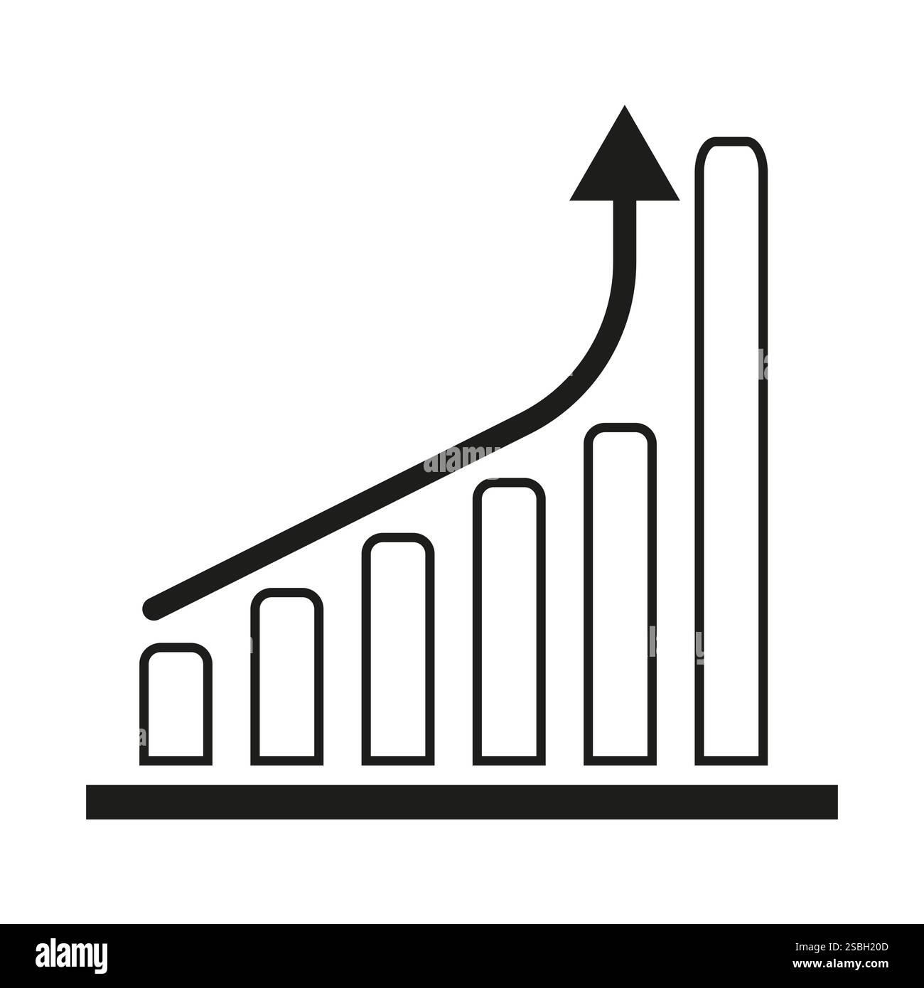 Arrow growth chart. Business success symbol. Economic upward trend. Bar ...