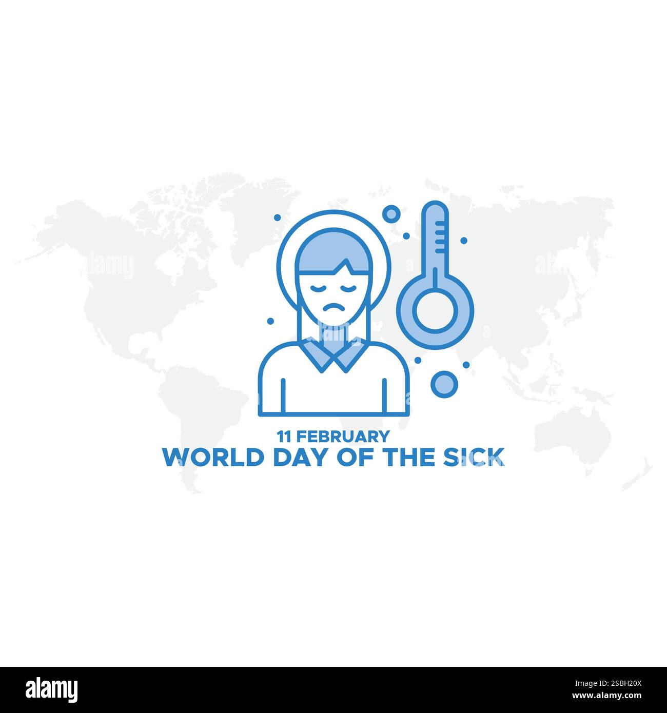World day of the sick for poster and banner with inscription and sad ...