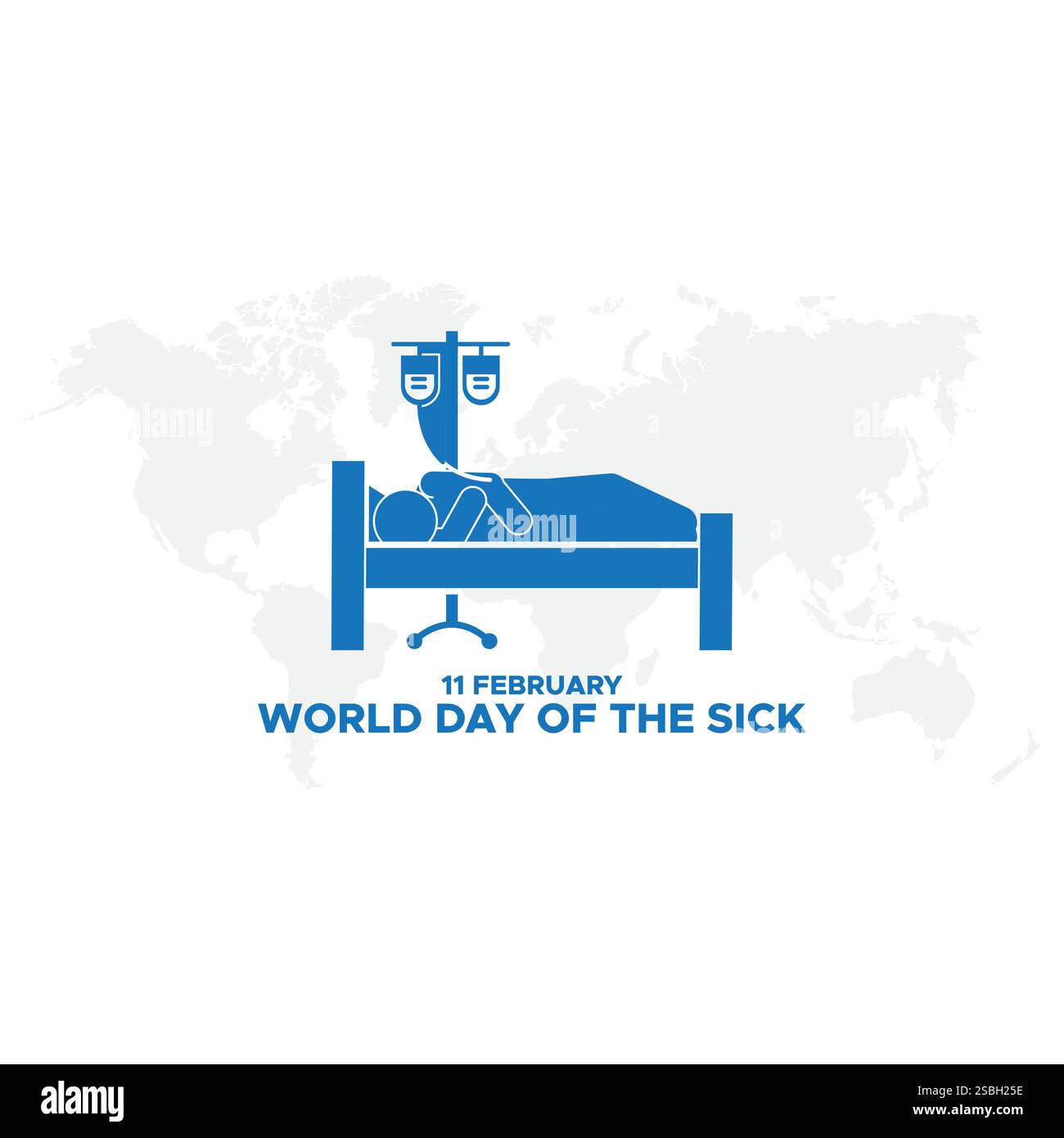 World day of the sick for poster and banner with inscription and sad ...