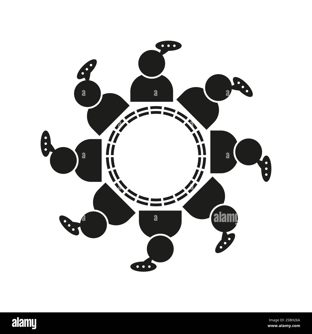 Business meeting icon. Teamwork discussion symbol. Roundtable ...