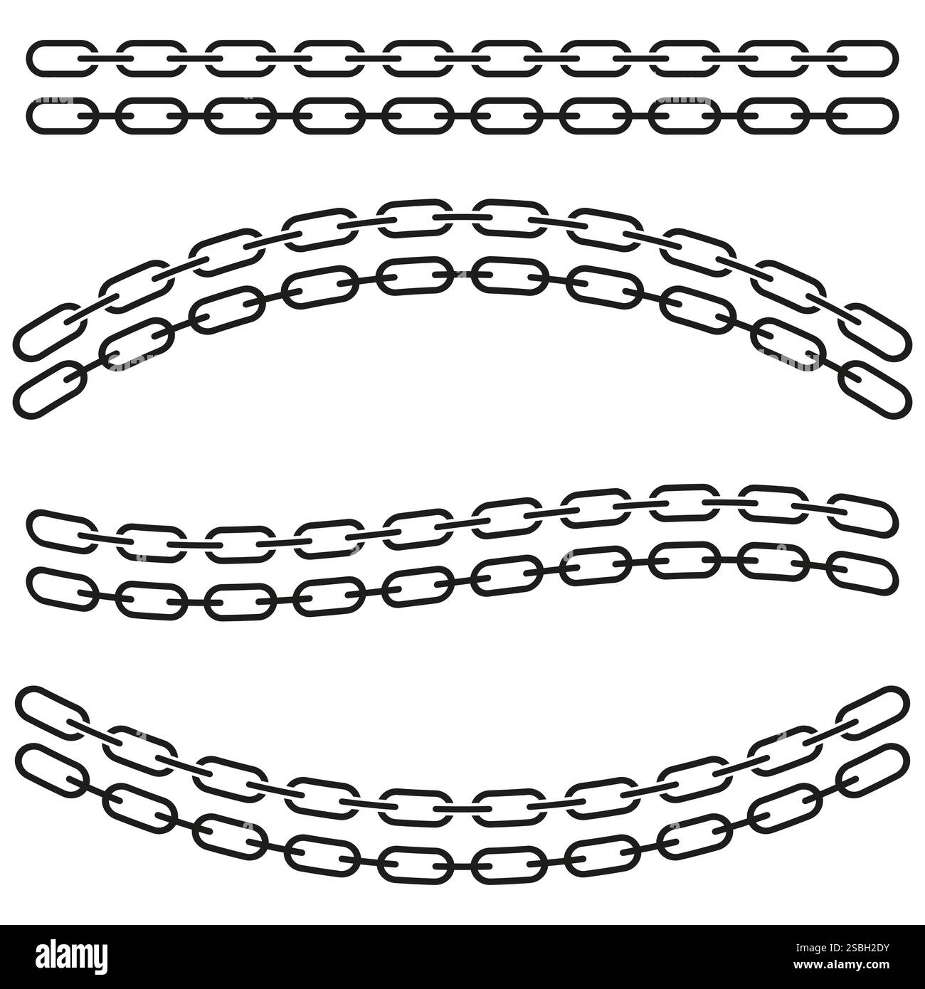 Chain design collection. Interlocking chain links. Simple bold pattern. Vector illustration ...