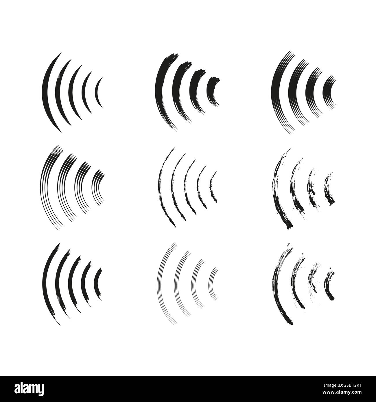 Sound wave icon. Abstract audio signal. Dynamic frequency pattern. Vector illustration Stock ...