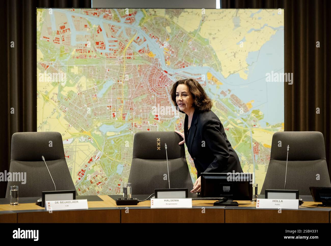 AMSTERDAM - Mayor Femke Halsema prior to a press conference on current ...