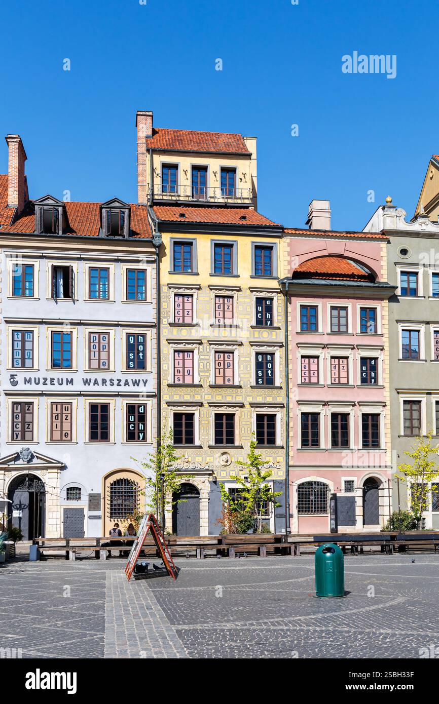 Old Town Market Square with historic buildings portrait format city in ...