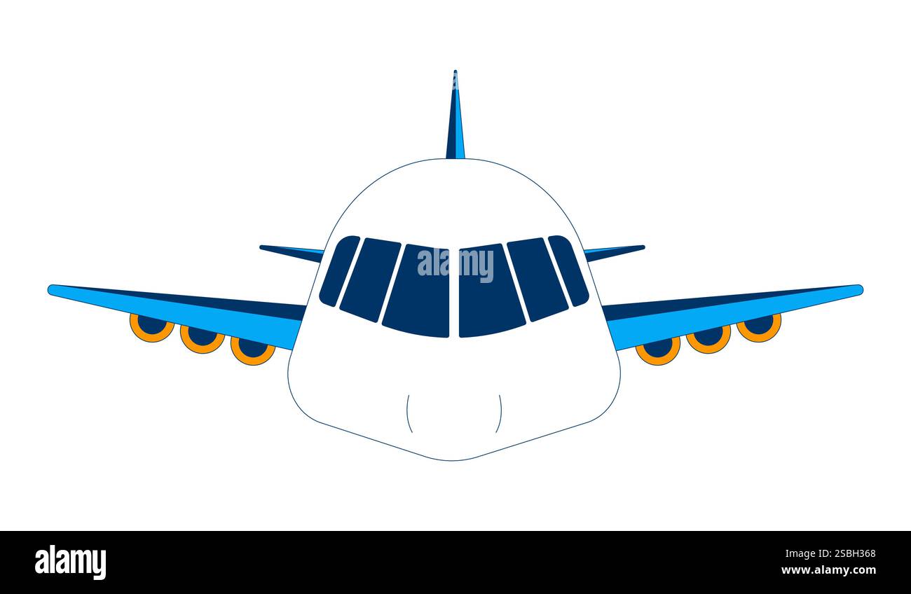 Airplane front view 2D cartoon object Stock Vector Image & Art - Alamy