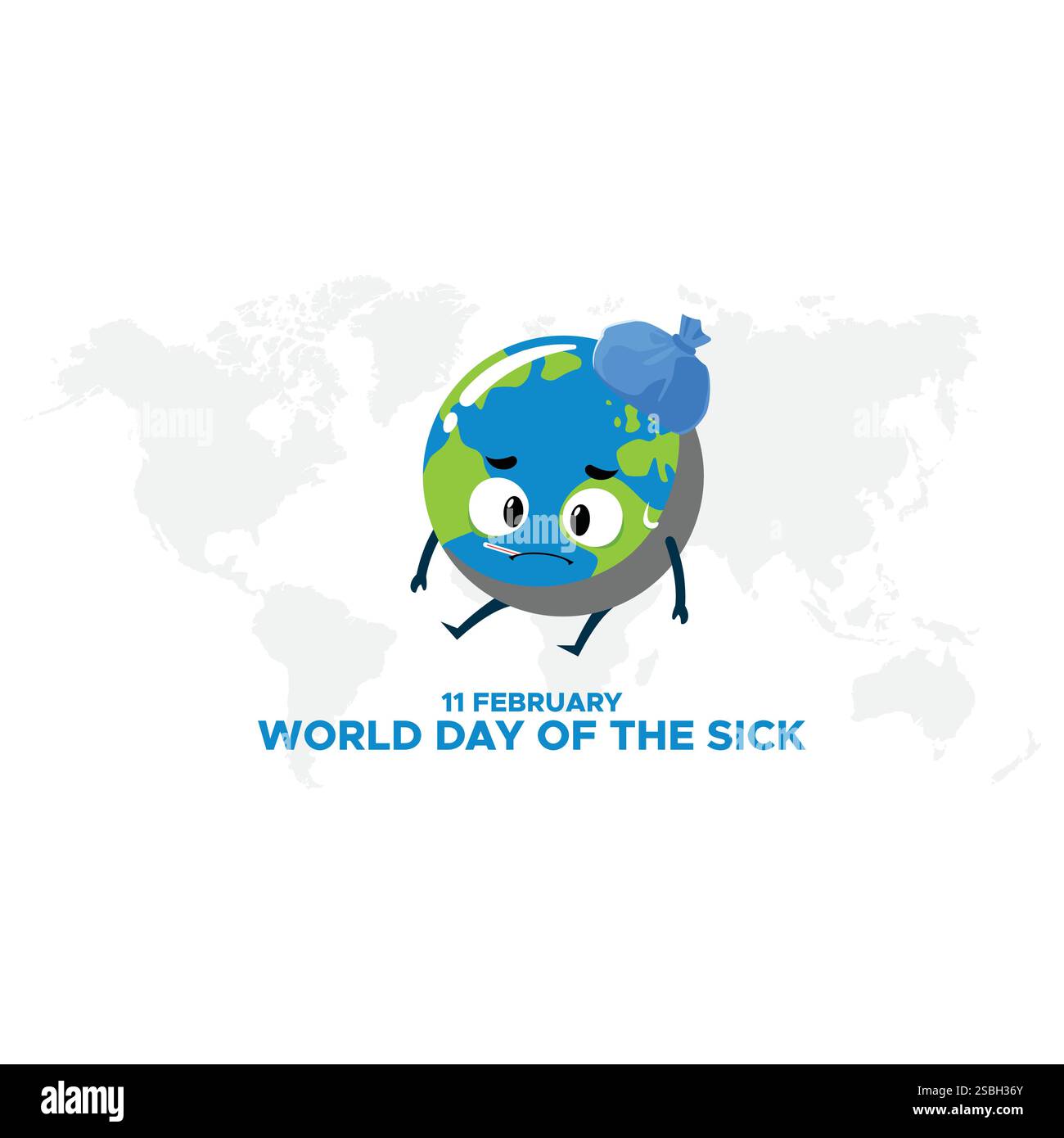 World day of the sick for poster and banner with inscription and sad ...