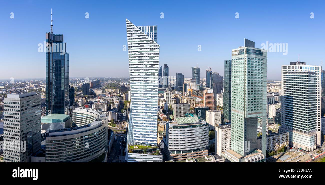 Warsaw skyline skyscraper in downtown real estate city panorama in ...