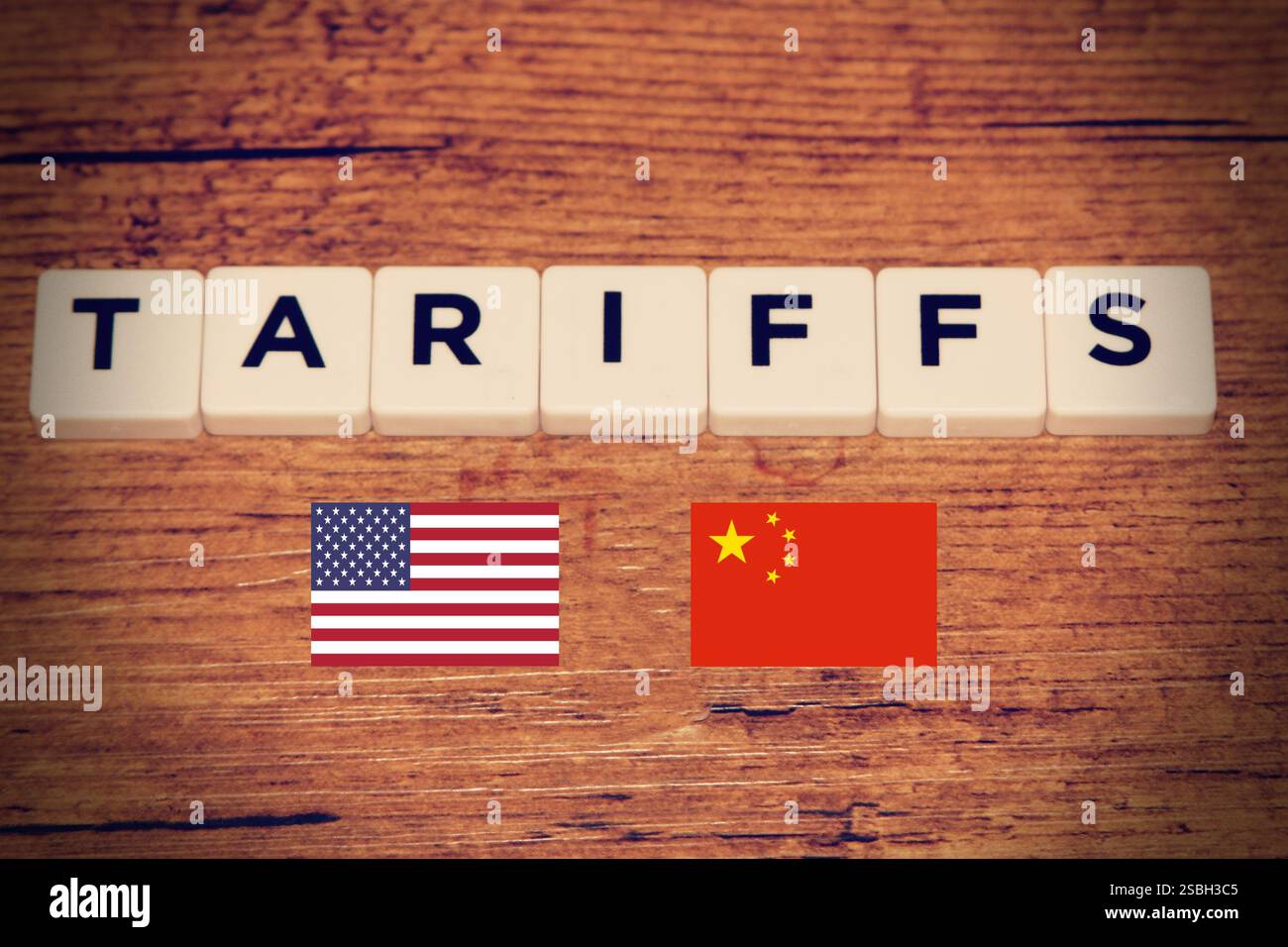 United States policy of increased import tariffs in 2025 concept with ...